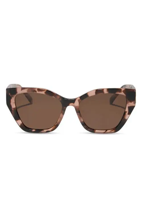 DIFF Evie 54mm Polarized Cat Eye Sunglasses - Himalayan Tortoise / Brown
