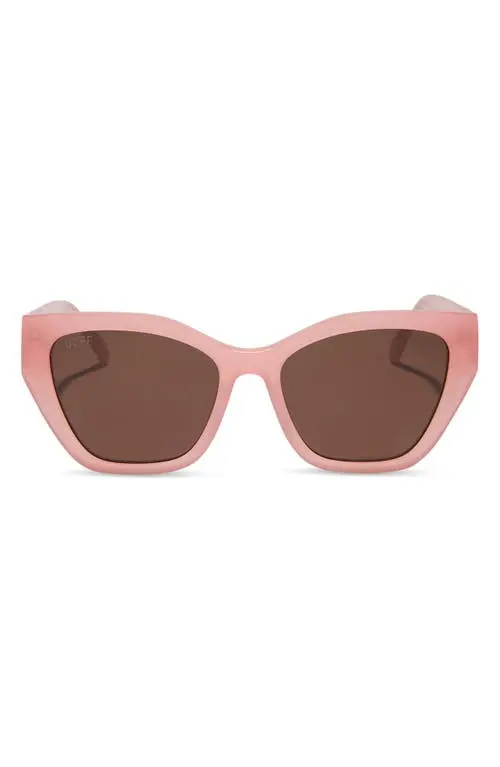 DIFF Evie 54mm Polarized Cat Eye Sunglasses - Peach/brown