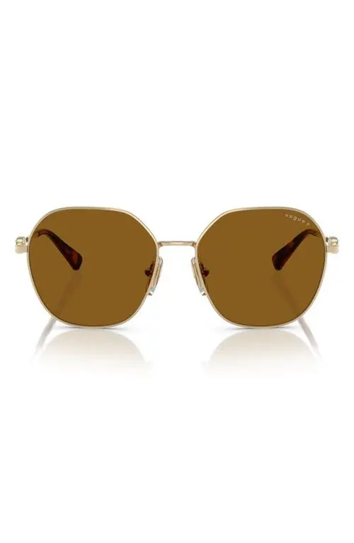 VOGUE 55mm Irregular Sunglasses - Pale Gold Polarized