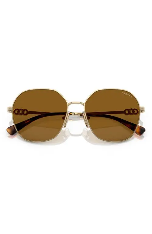 VOGUE 55mm Irregular Sunglasses - Pale Gold Polarized