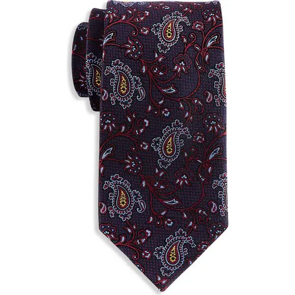 OAK HILL PREMIUM BY DXL Oak Hill Premium Paisley Vines Neck Tie - Burgundy