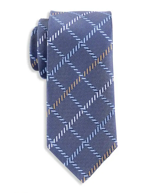 OAK HILL BY DXL Oak Hill Grid Patterned Neck Tie - Blue