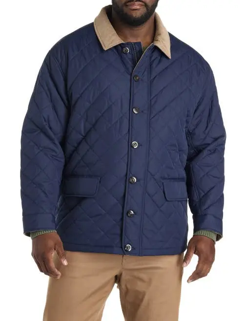 OAK HILL BY DXL Quilted Walking Coat - Peacoat