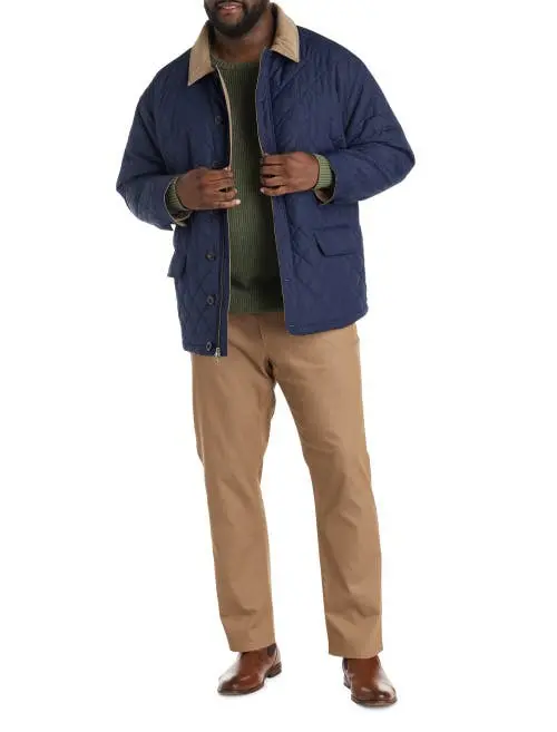 OAK HILL BY DXL Quilted Walking Coat - Peacoat