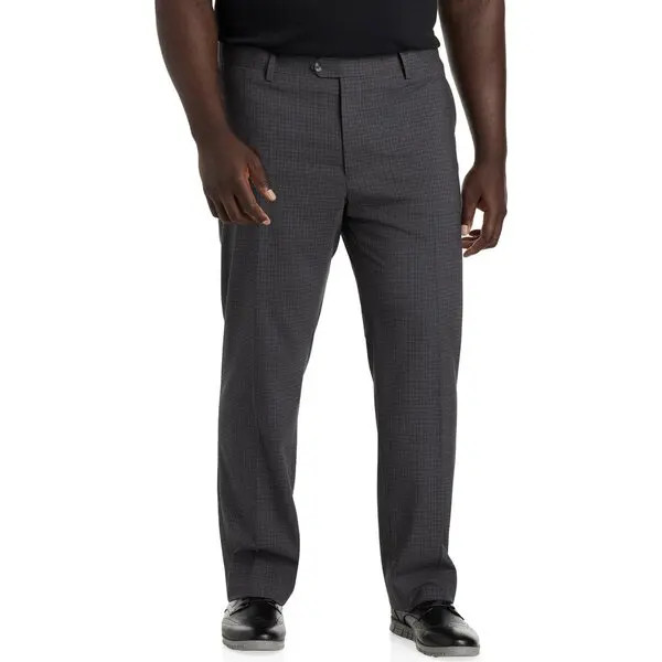 OAK HILL BY DXL Waist-relaxer Mini Plaid Dress Pants