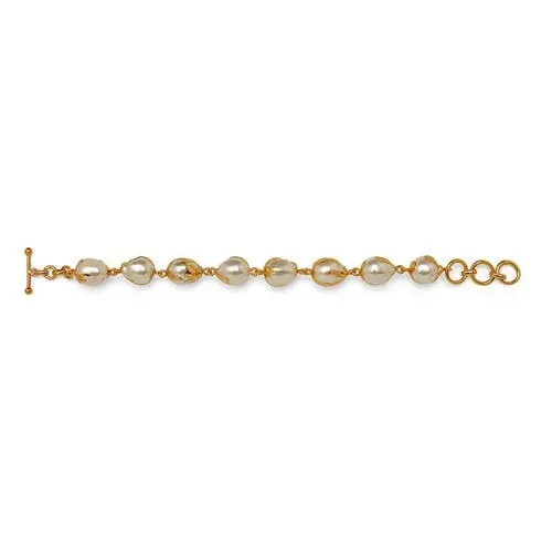 DHWANI BANSAL Dhwani Bhansal Luna Baroque Pearl Bracelet - Gold Plated