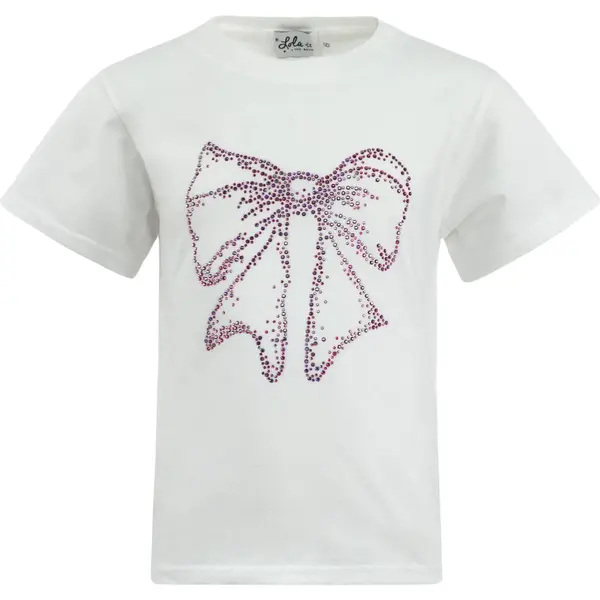 LOLA + THE BOYS Crystal Bow T-shirt - White