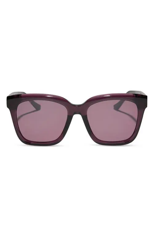 DIFF Eyewear Meredith Square Sunglasses - Aubergine With Silver Flash