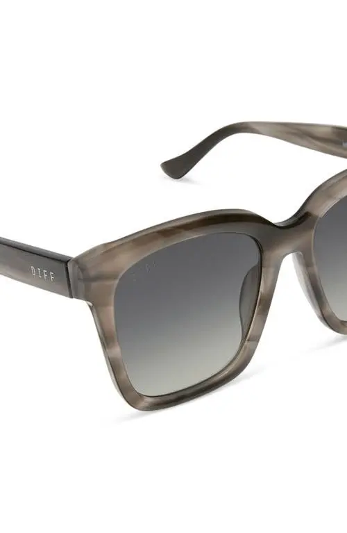DIFF Eyewear Meredith Square Sunglasses - Smoke Marble/grey Gradient