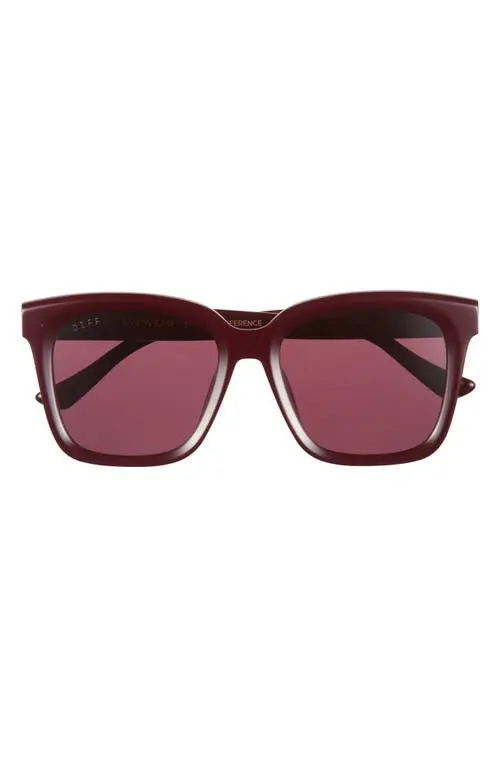 DIFF Meredith 54mm Square Sunglasses - Dark Cherry/dark Cherry