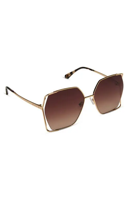 DIFF Eyewear Donna Iv 61mm Gradient Square Sunglasses - Brown Gradient