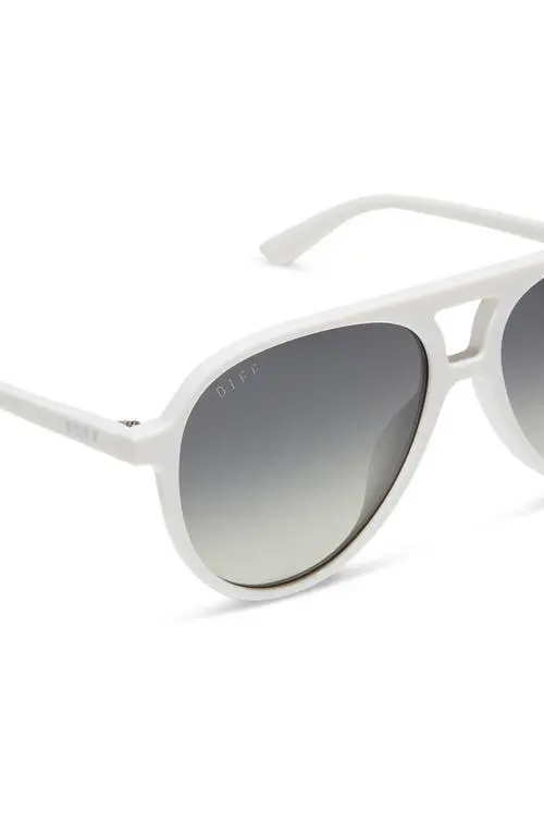 DIFF Tosca Ii 56mm Aviator Sunglasses - Grey Gradient Silver Flash