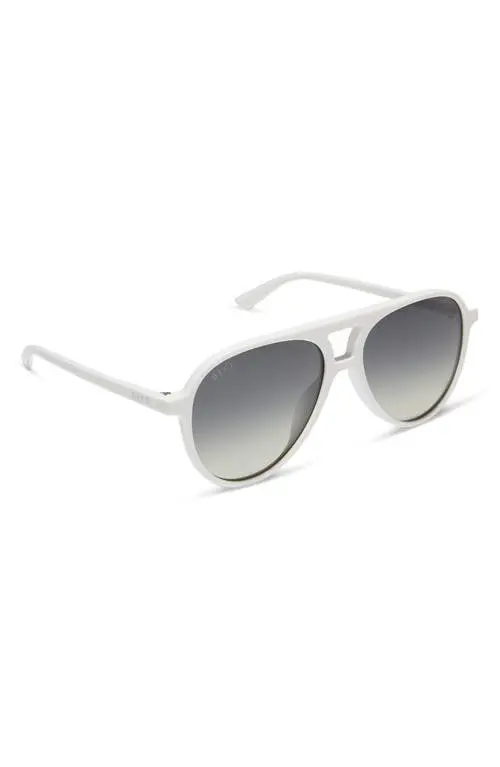 DIFF Tosca Ii 56mm Aviator Sunglasses - Grey Gradient Silver Flash