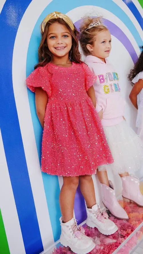 LOLA + THE BOYS Margot Sequin Velour Dress