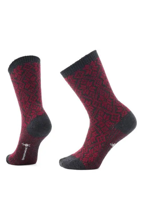 Smartwool Snowflake Patterned Crew Socks - Tibetan Red