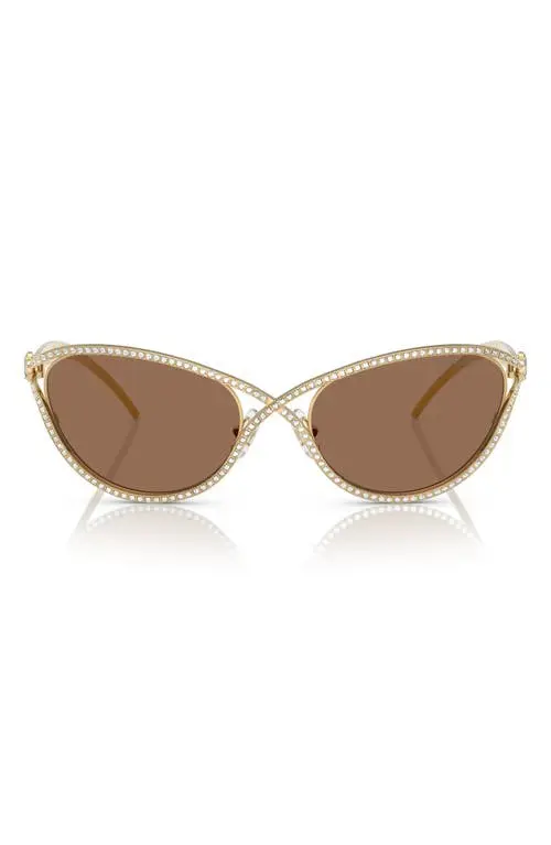 SWAROVSKI 58mm Cat Eye Sunglasses - Gold