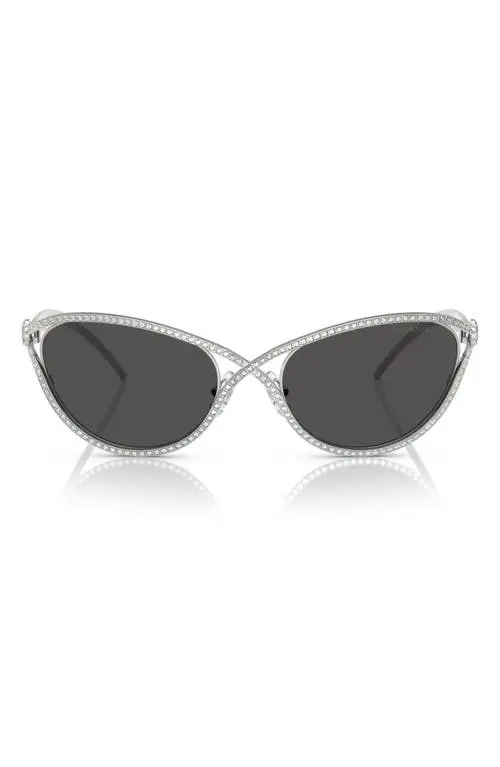 SWAROVSKI 58mm Cat Eye Sunglasses - Silver