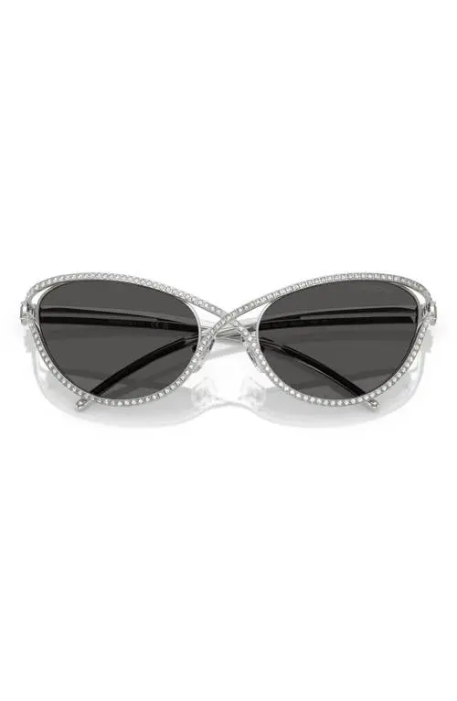 SWAROVSKI 58mm Cat Eye Sunglasses - Silver