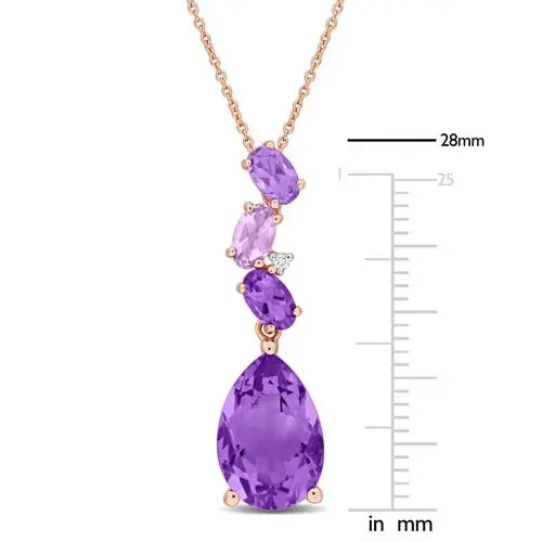 JULIANNA B. Diamond And Rose De France Pendant Necklace - Amethyst