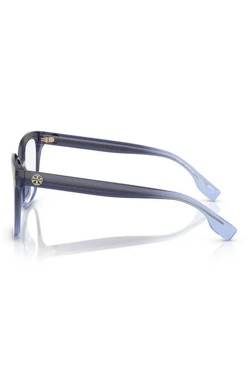 Tory Burch 53mm Square Eyeglasses - Blue Gradient