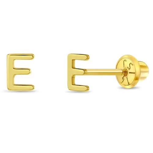IN SEASON JEWELRY 14k Initial Letter Stud Earrings - Letter E