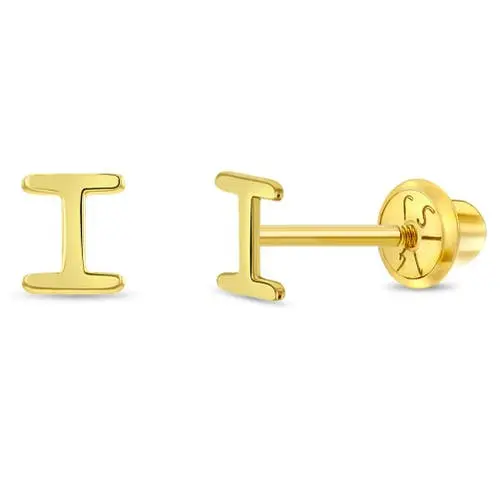 IN SEASON JEWELRY 14k Initial Letter Stud Earrings - Letter I