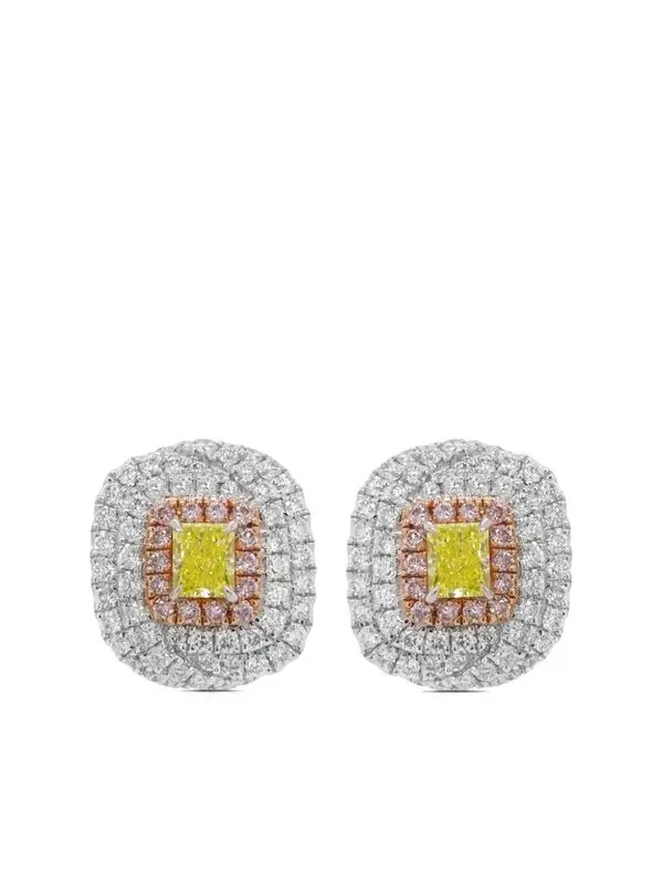 HYT JEWELRY 18k Gold Diamond Stud Earrings - White