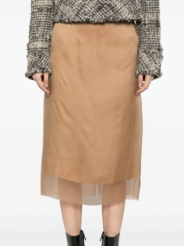 JNBY Layered A-line Skirt - Brown