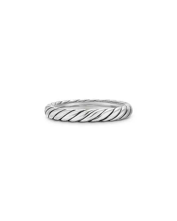 David Yurman Sterling 3.4mm Cable Band Ring - Silver