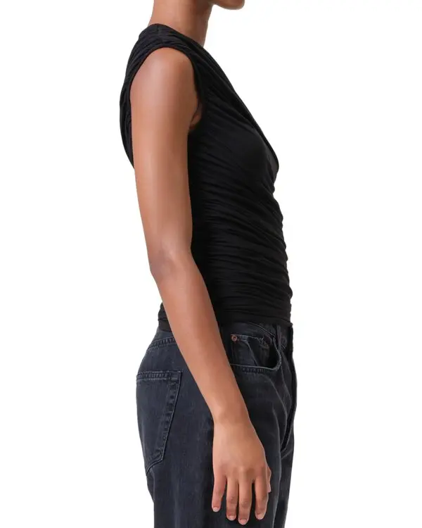 AGOLDE Ester Ruched Top - Black