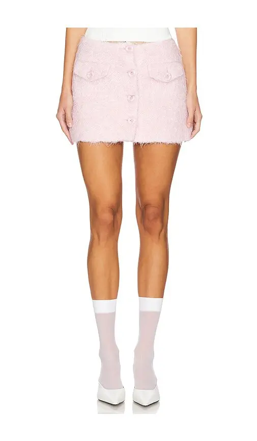 YUHAN WANG Fluffy Buttoned Mini Skirt