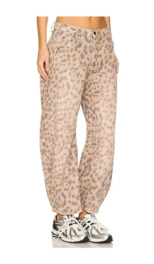 Free People X We The Free Good Luck Printed Barrel Jeans - Brown