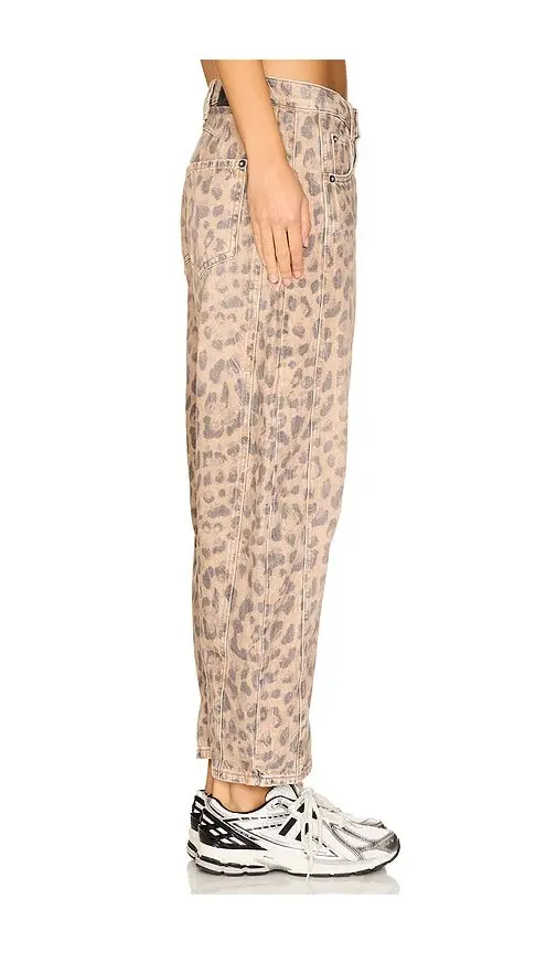 Free People X We The Free Good Luck Printed Barrel Jeans - Brown