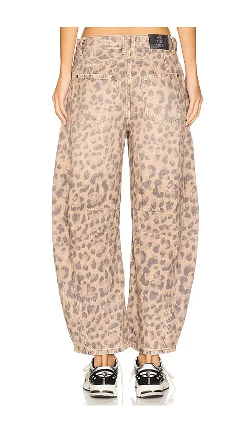 Free People X We The Free Good Luck Printed Barrel Jeans - Brown