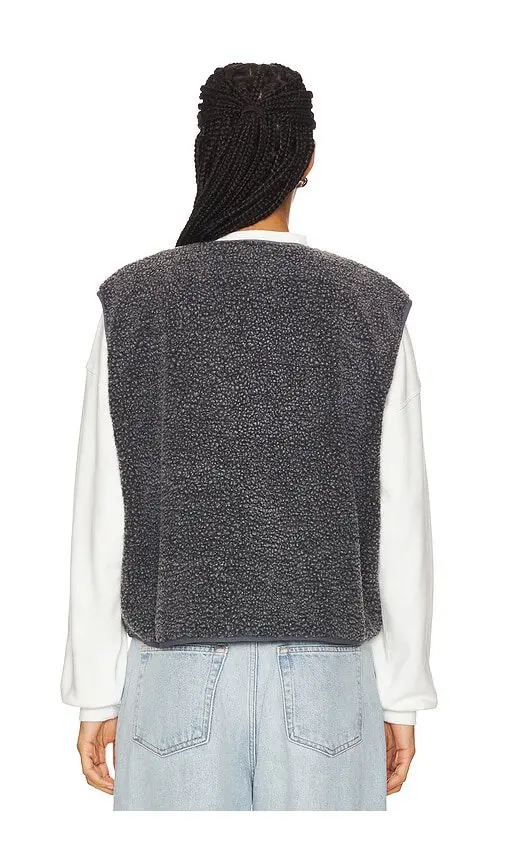 American Vintage Hoktown Sherpa Vest - Anthracite Chine
