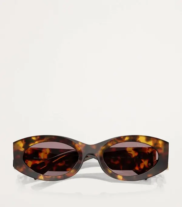 Miu Miu Acetate Oval Sunglasses - Brown