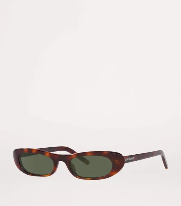 Saint Laurent Oval Full Rim Sunglasses - Brown