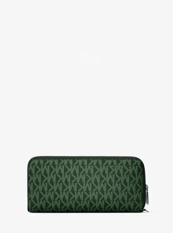 Michael Kors Large Logo Continental Wallet In By - Green