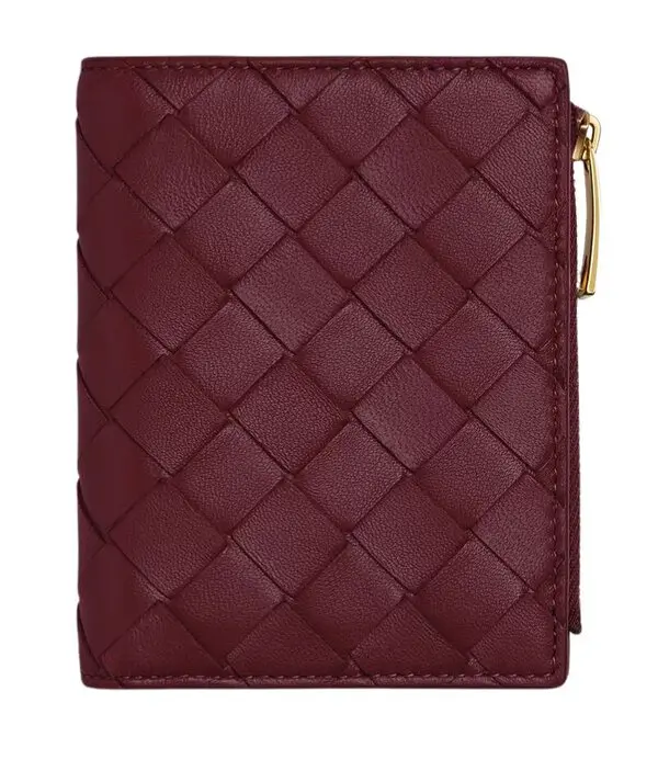 BOTTEGA  VENETA Intrecciato Small Bi-fold Wallet - Barolo