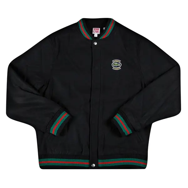 Supreme X Lacoste Wool Varsity Jacket - Black