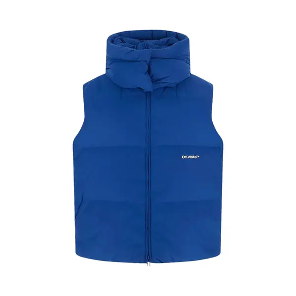 Off-White Bounce Hooded Down Vest - Blue