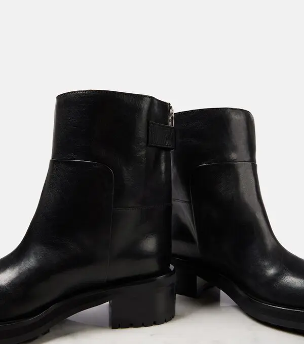 JIMMY CHOO Leather Ankle Boots - Black