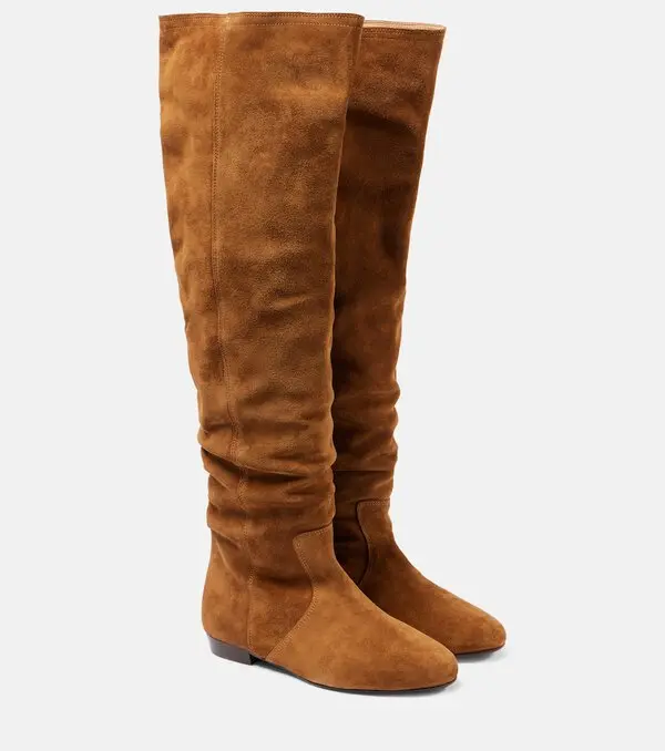 Isabel Marant Étoile Solya Suede Knee-high Boots - Neutrals