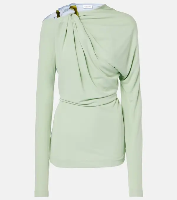 Victoria Beckham Sleeveless Draped Jersey Top - Black