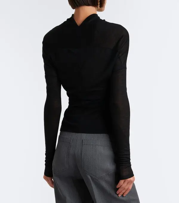 Victoria Beckham Sleeveless Draped Jersey Top - Black