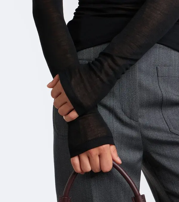 Victoria Beckham Sleeveless Draped Jersey Top - Black