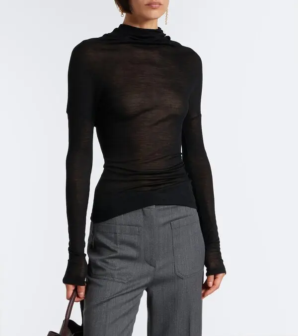Victoria Beckham Sleeveless Draped Jersey Top - Black