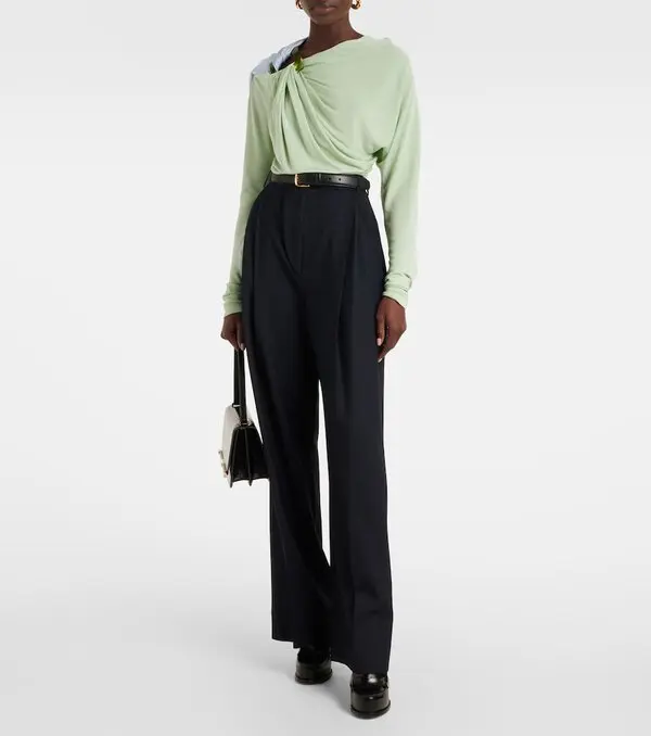 Victoria Beckham Sleeveless Draped Jersey Top
