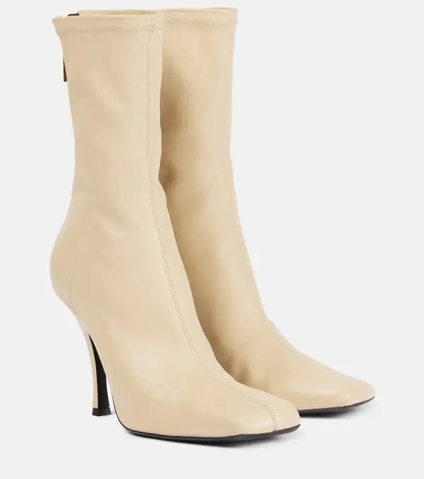 Khaite Eva Leather Boots - White