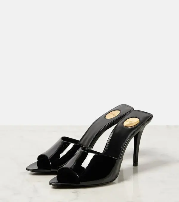 Saint Laurent Romy Patent Leather Mules